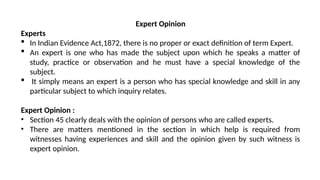 Law of Evidence - Expert Opinion.pptx