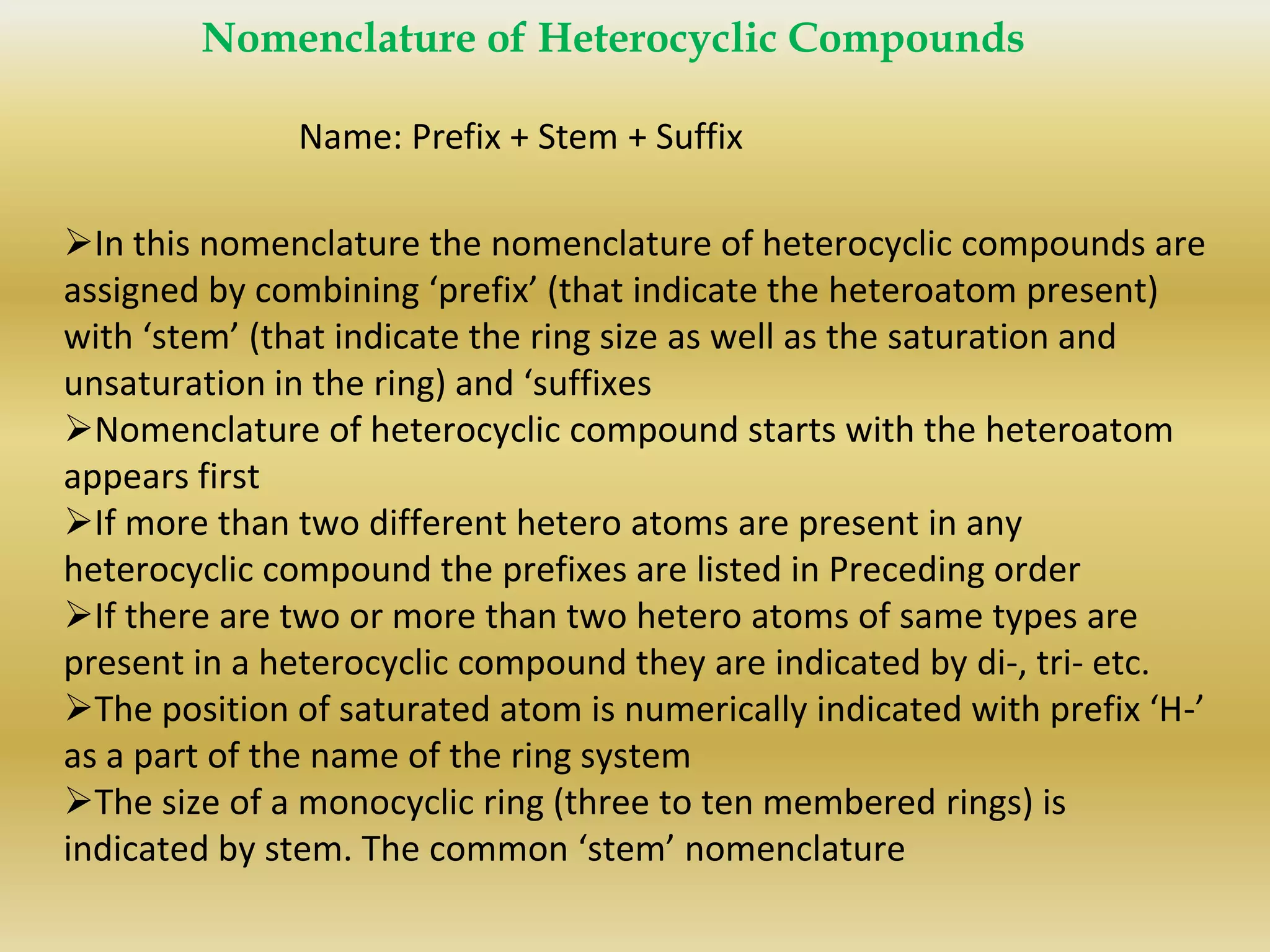 Unit iii heterocyclic compounds as per PCI Syllabus of POC-III | PDF