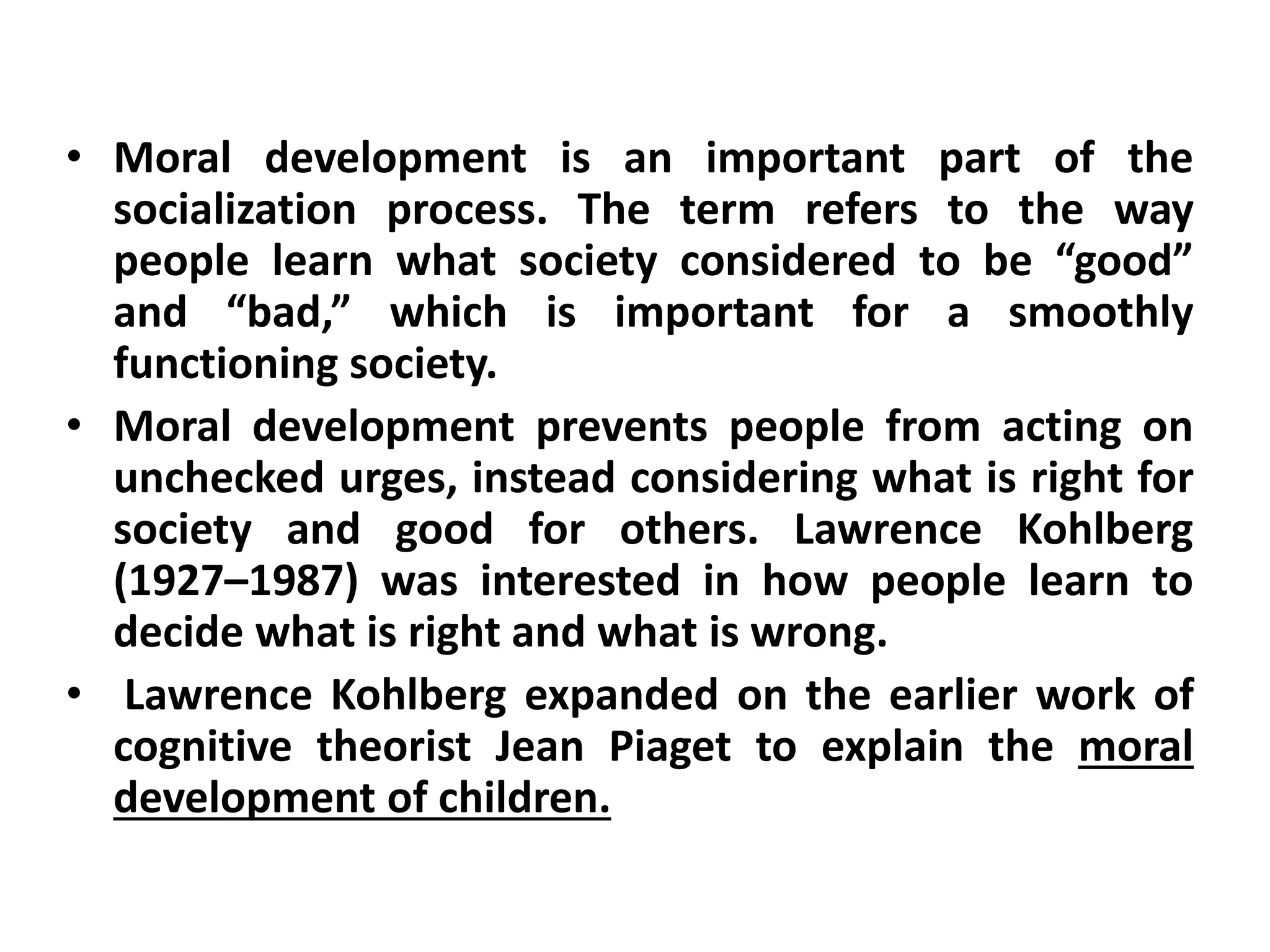 KOHLBERG STAGES OF MORAL DEVELOPMENT | PPTX