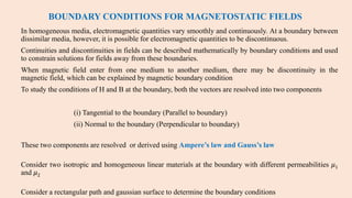 UNIT III - Magnetic Materials & Magnetic Boundary Conditions | PPTX