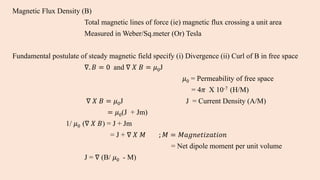 UNIT III - Magnetic Materials & Magnetic Boundary Conditions | PPTX