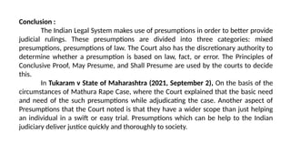 Unit III - Method of Proof of Facts - Presumptions.pptx