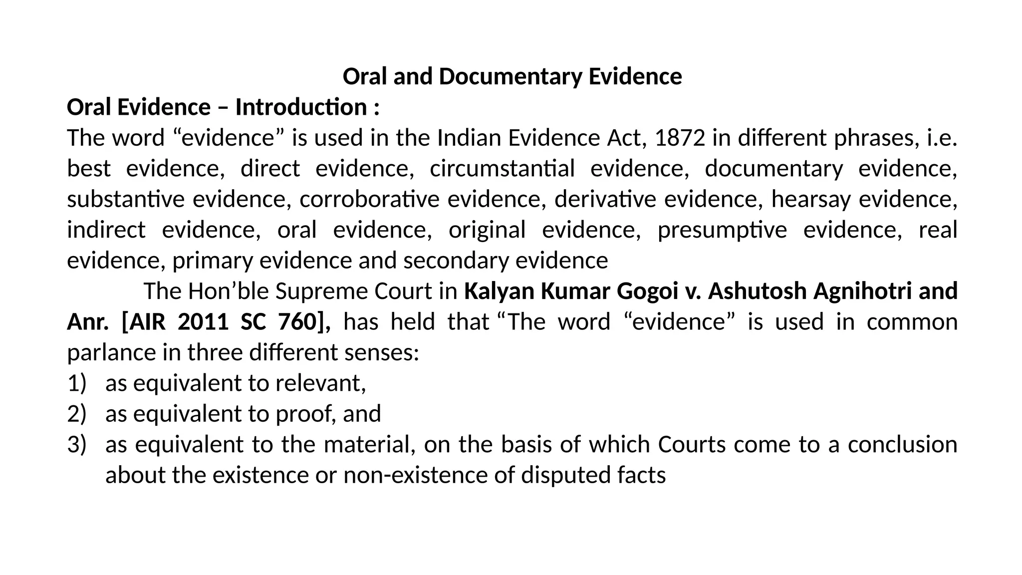 Unit III - Oral and Documentry Evidence.pptx