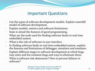 Unit iii software design and testing methods | PPTX