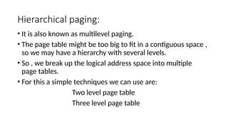 STRUCTURE OF PAGE TABLE IN OPERATING SYSTEM | PPT