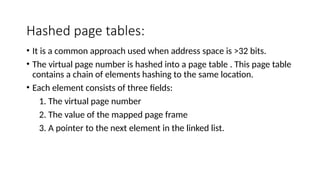 STRUCTURE OF PAGE TABLE IN OPERATING SYSTEM | PPT