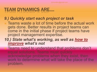 Unit - III Team Dynamics | PPTX