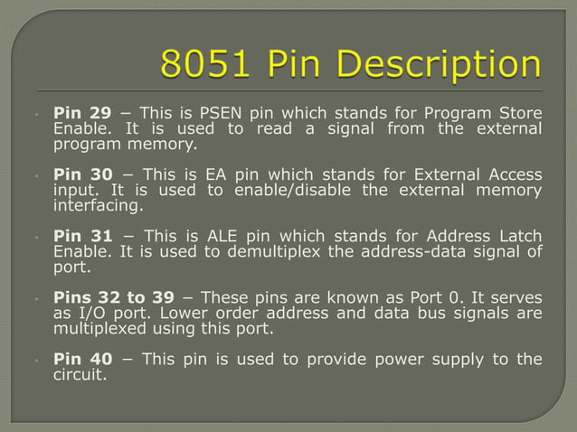 SYBSC IT SEM IV EMBEDDED SYSTEMS UNIT III The 8051 Microcontrollers | PPT