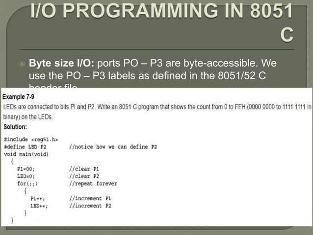 SYBSC IT SEM IV EMBEDDED SYSTEMS UNIT III The 8051 Microcontrollers | PPT
