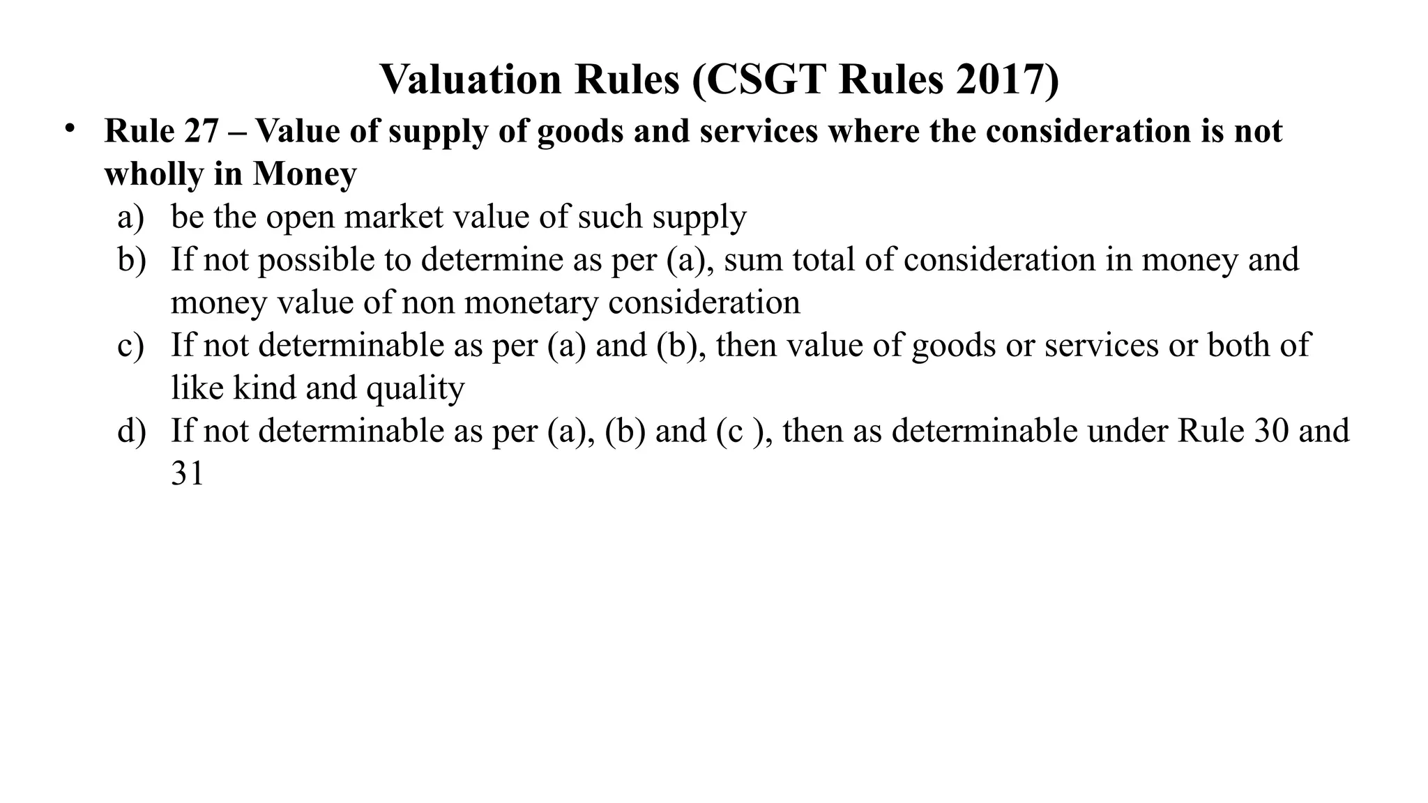 Presentation on Value of Supply under GST | PPT