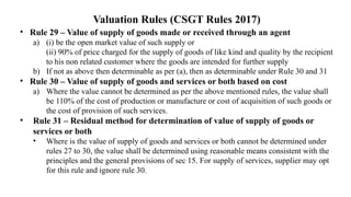 Presentation on Value of Supply under GST | PPT