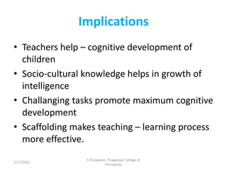 VYGOTSKY'S THEORY OF COGNITIVE DEVELOPMENT | PPTX