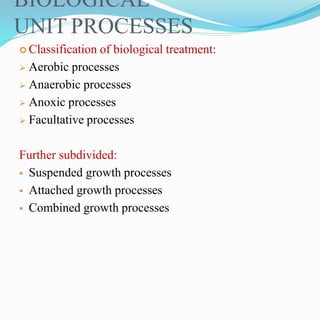 CLASSIFICATION OF SEWAGE TREATMENT | PPTX | Chemistry | Science