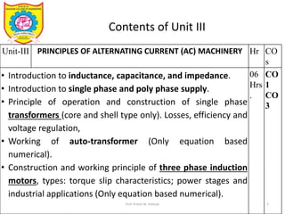 Principles of AC Machines.It include Transformer and Three phase ...