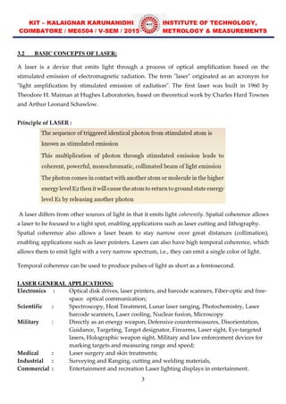 Unit III Advances in metrology | PDF