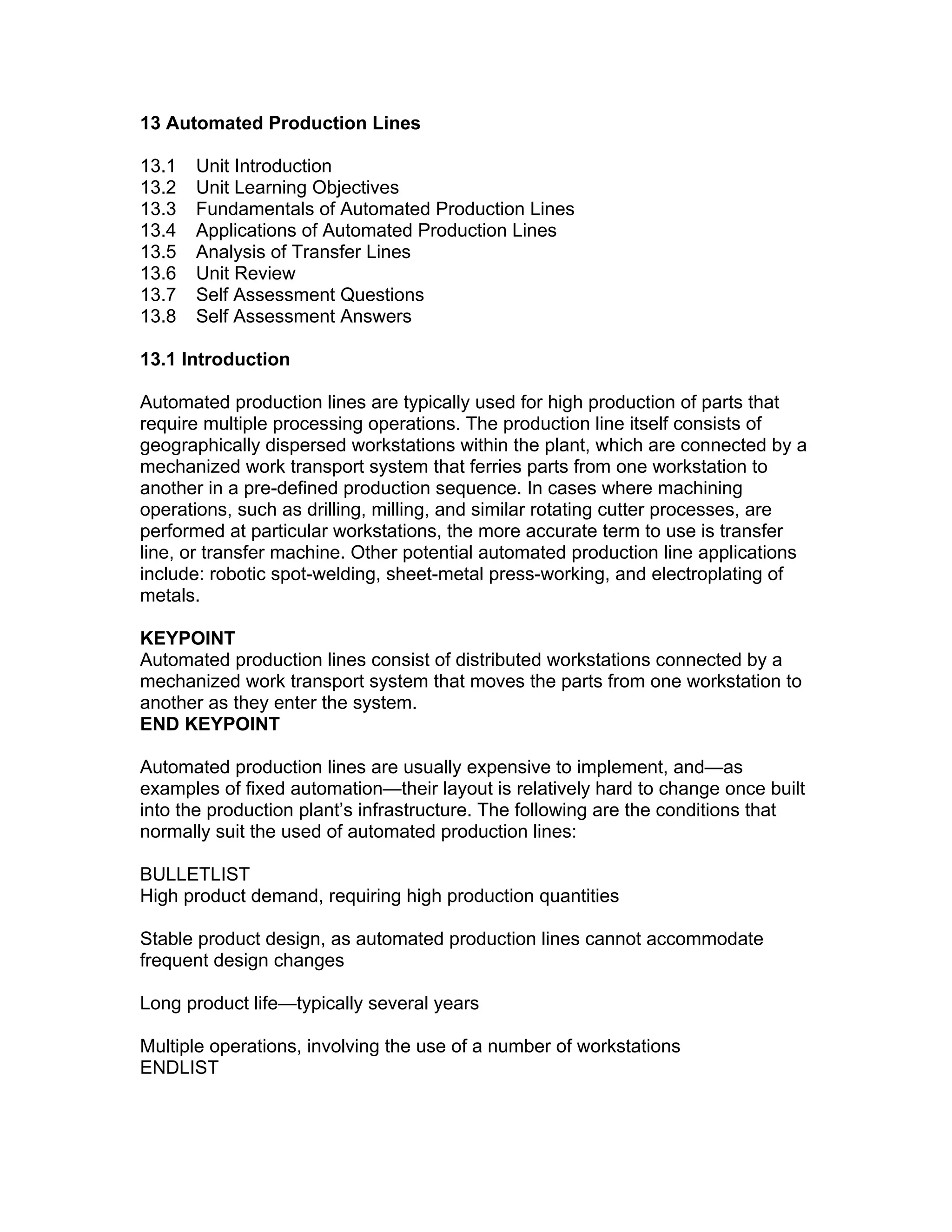 Automated Production Lines Pdf Robotics Technology And Computing