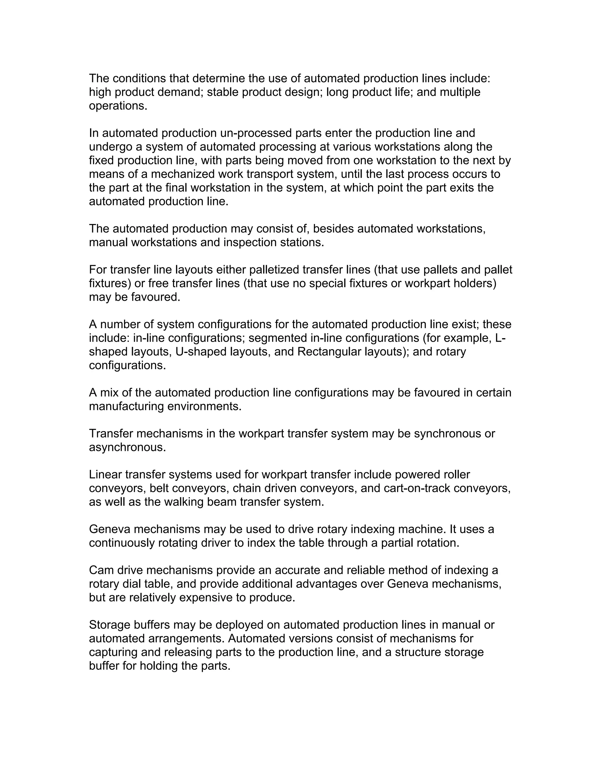 Automated Production Lines | PDF