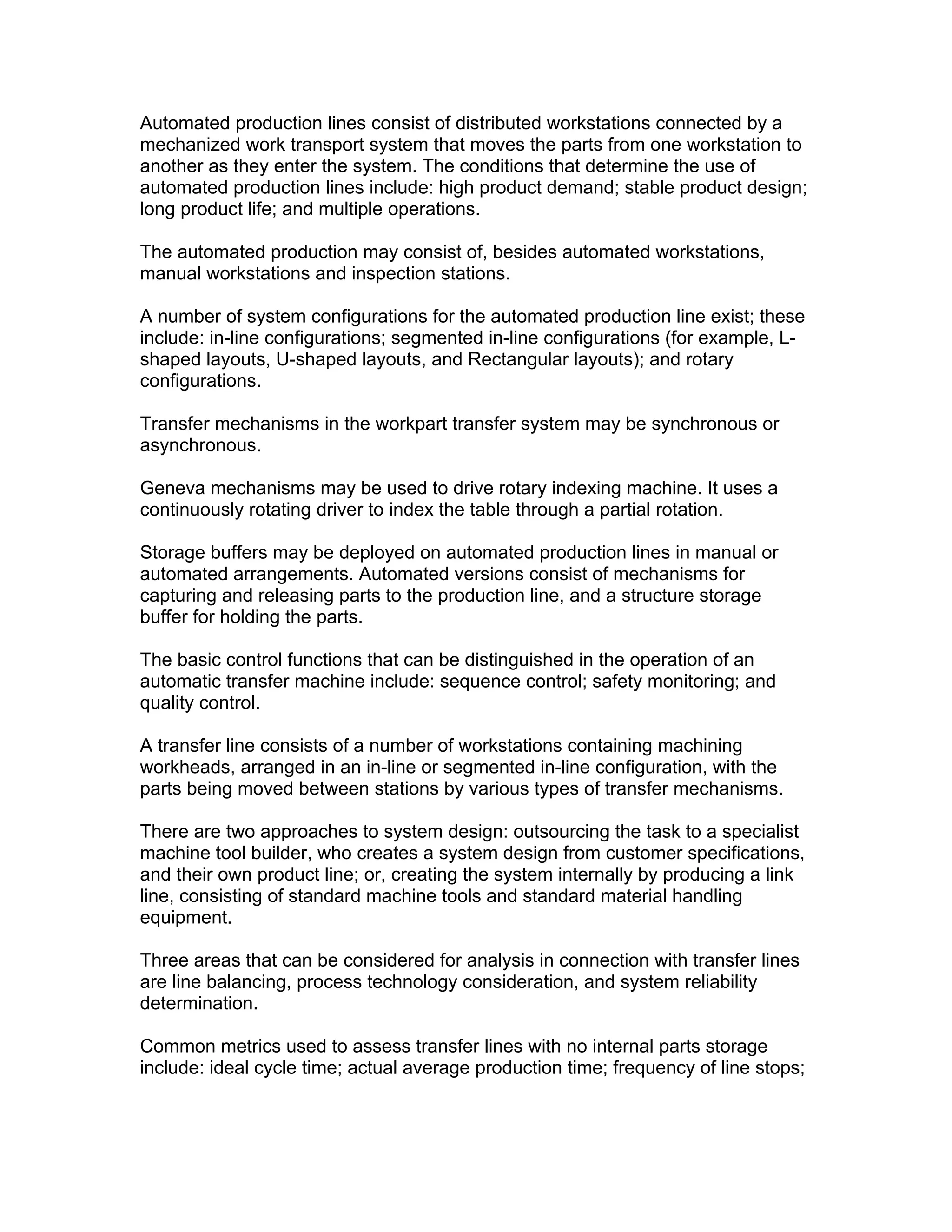 Automated Production Lines | PDF