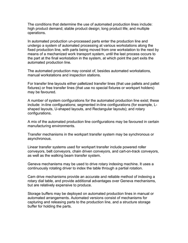 Automated Production Lines | PDF | Robotics | Technology & Computing