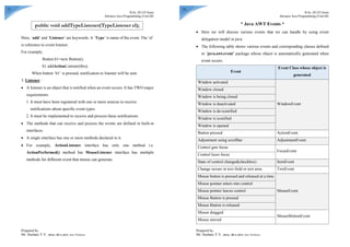 B.Sc. III(VI Sem) Advance Java Unit3: AWT & Event Handling | PDF