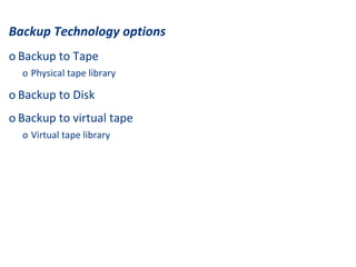 Fundamentals of storage Unit III Backup and Recovery.ppt