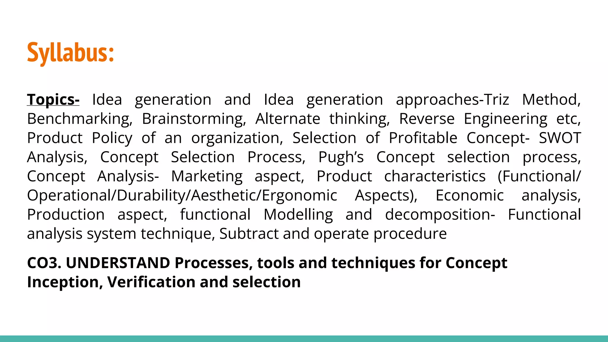 UNIT III Concept Inception, Verification and selection.pptx