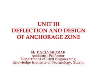 Unit III deflection and design of anchorage zone | PPTX