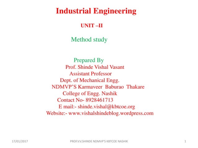 Industrial Engineering (Method Study and Work study) | PDF