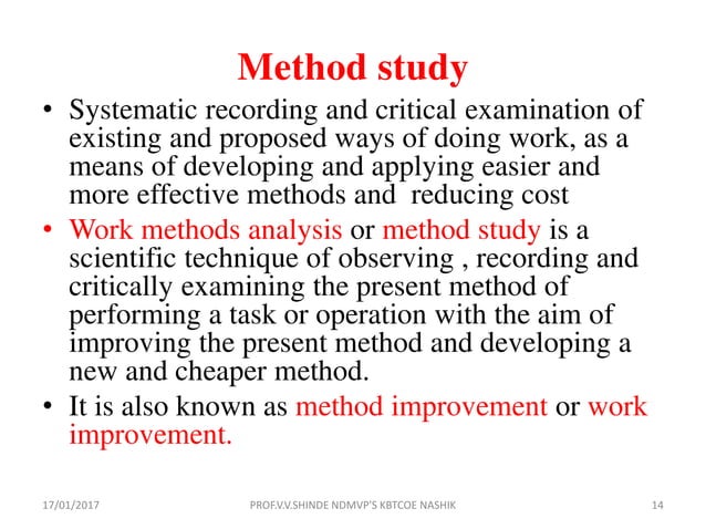 Industrial Engineering (Method Study and Work study) | PDF
