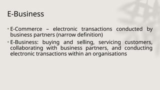 Introduction to E-Business Fundamentals. | PPTX