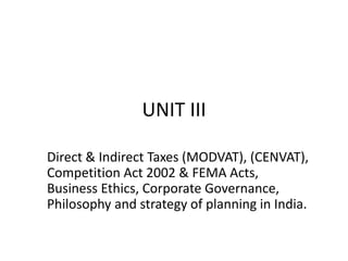 Business Environment- Unit III- UPTU | PPT