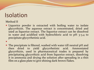 Glycosides: Glycyrhetinic acid, Rutin | PPTX