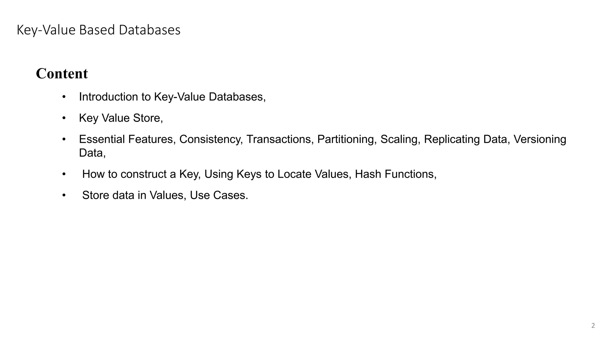 Unit Iii Key Value Based Databases In Nosqlpptx Databases Computer