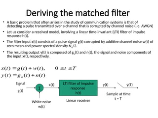 UNIT III MATCHED FILTER in communication systems.ppt
