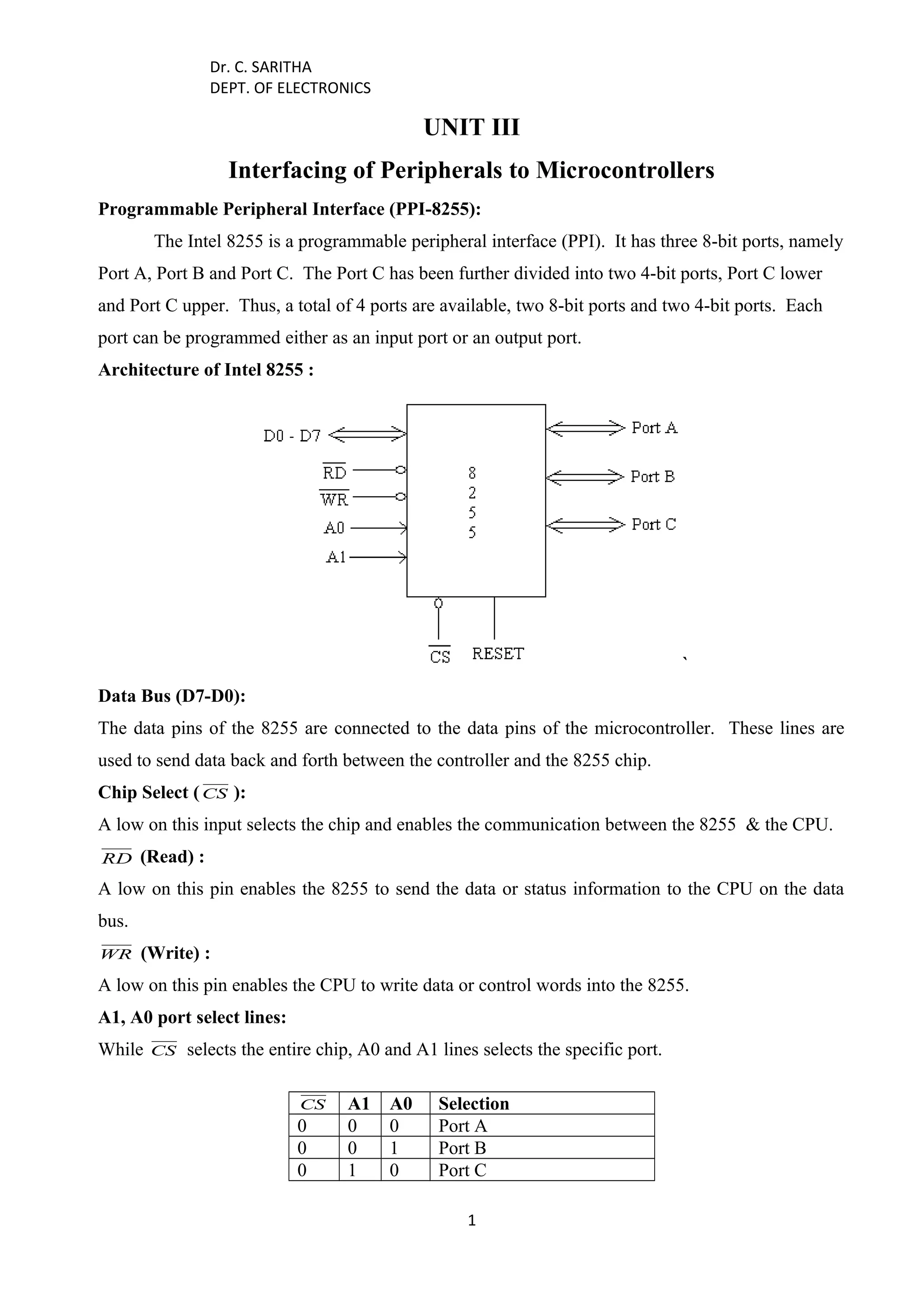 Unit iii microcontrollers final1 | PDF