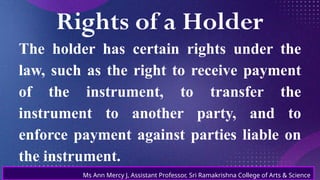 NEGOTIABLE INSTRUMENTS AND ITS TYPES, PAYING BANKER | PPT