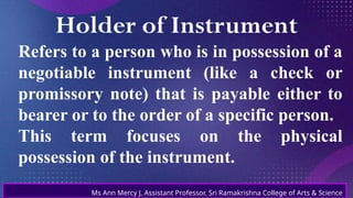 NEGOTIABLE INSTRUMENTS AND ITS TYPES, PAYING BANKER | PPT