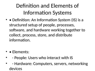 Information system collect, process DATA | PPTX