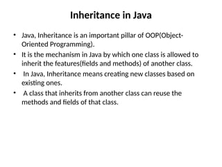 Unit II Inheritance ,Interface and Packages.pptx