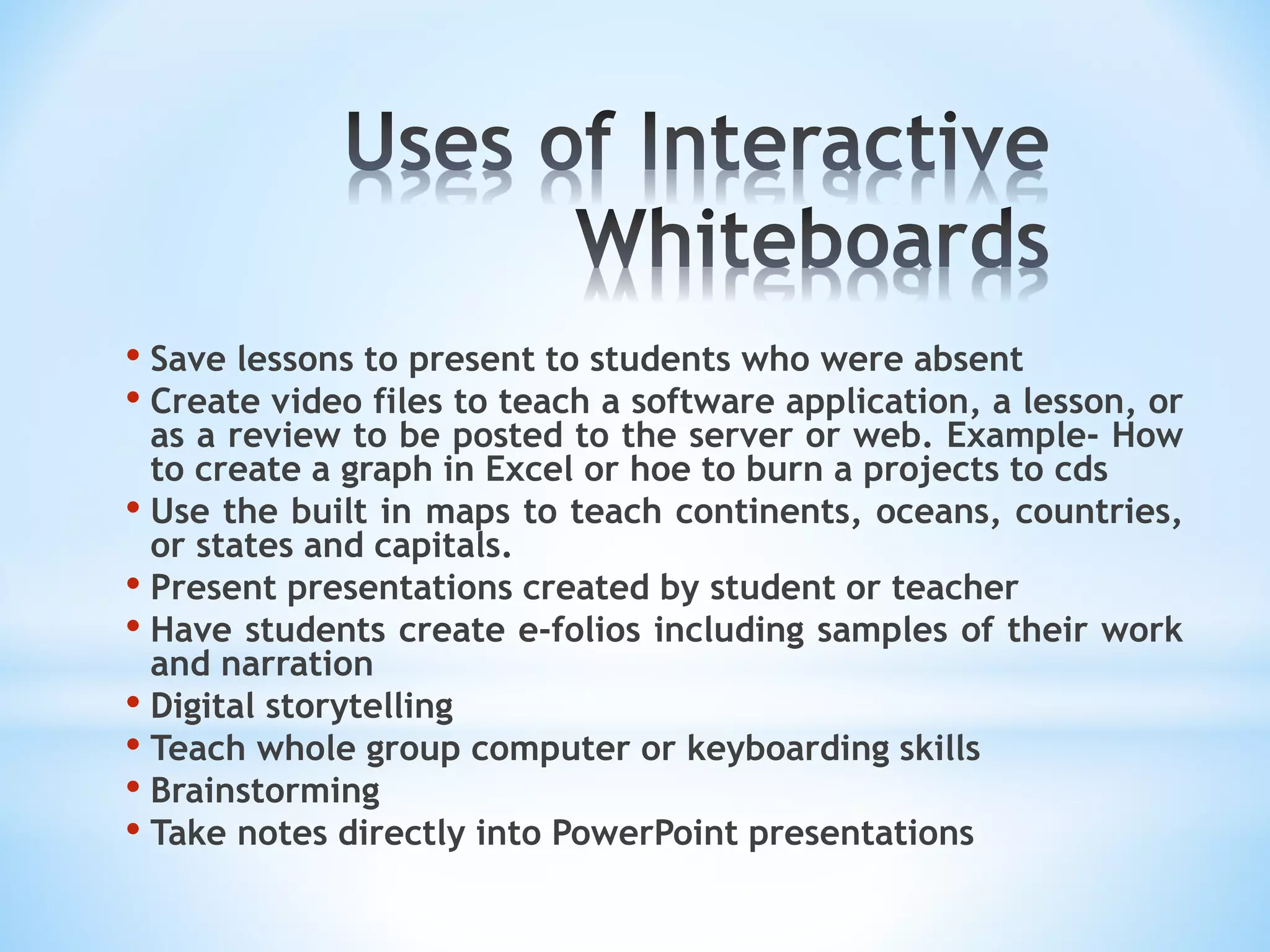 Advanced Techniques of Instruction Unit II Interactive Whiteboard based ...