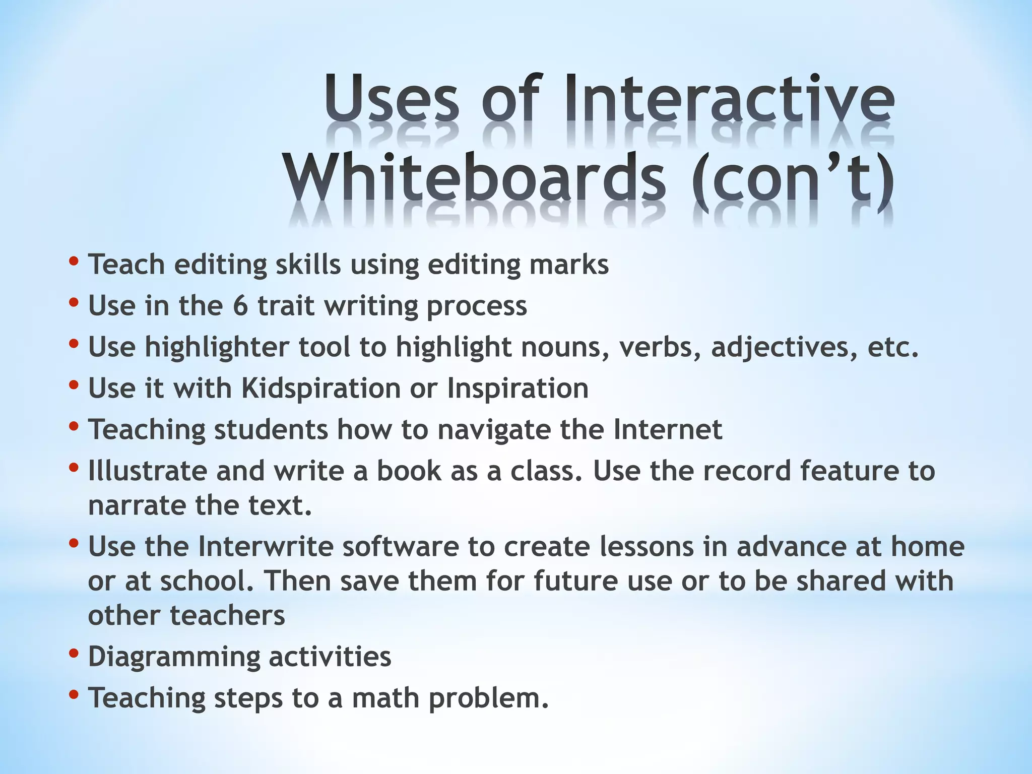 Advanced Techniques of Instruction Unit II Interactive Whiteboard based ...