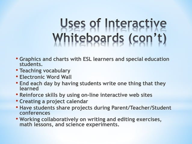 Advanced Techniques of Instruction Unit II Interactive Whiteboard based ...