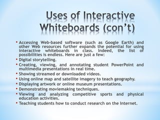 Advanced Techniques of Instruction Unit II Interactive Whiteboard based ...