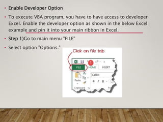 Unit ii introduction to vba | PPT