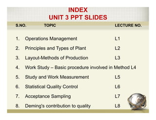 Unit iii operations management | PDF