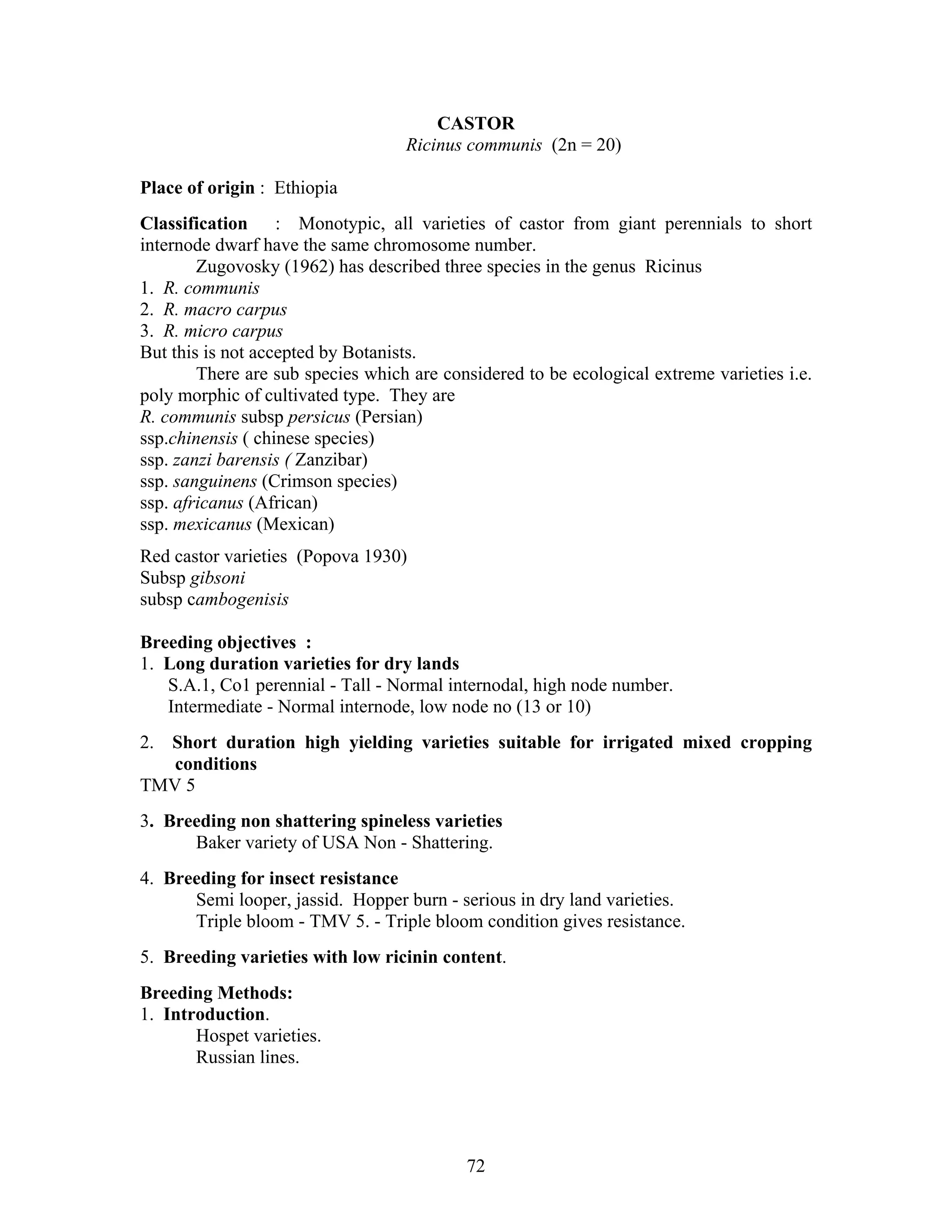 origin of castor | PDF