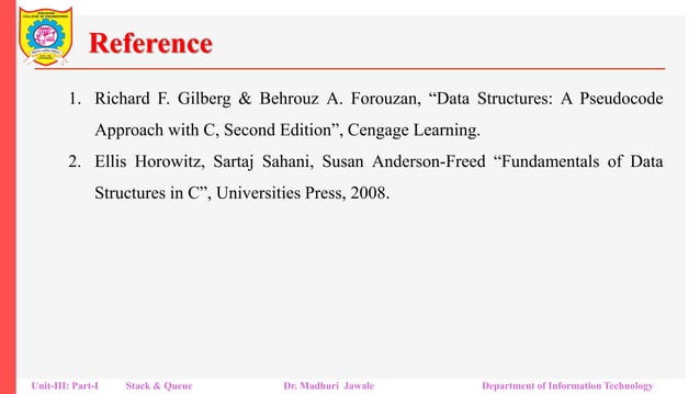 Introduction To Stack Stack Adt Implementation Of Stack Using Array Concept Of Implicit And