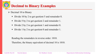 Stack Applications : Infix to postfix conversion, Evaluation of postfix ...