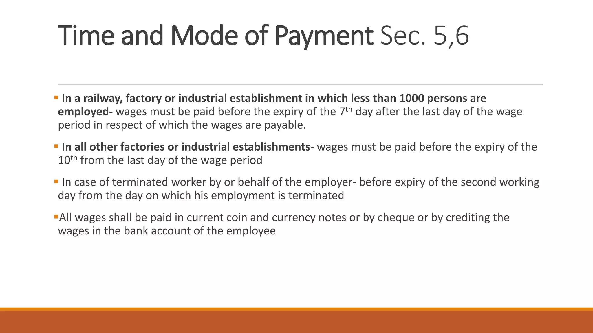 Payment of wages act ppt | PDF