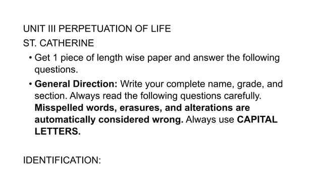 UNIT III PERPETUATION OF LIFE. Senior high | PPT